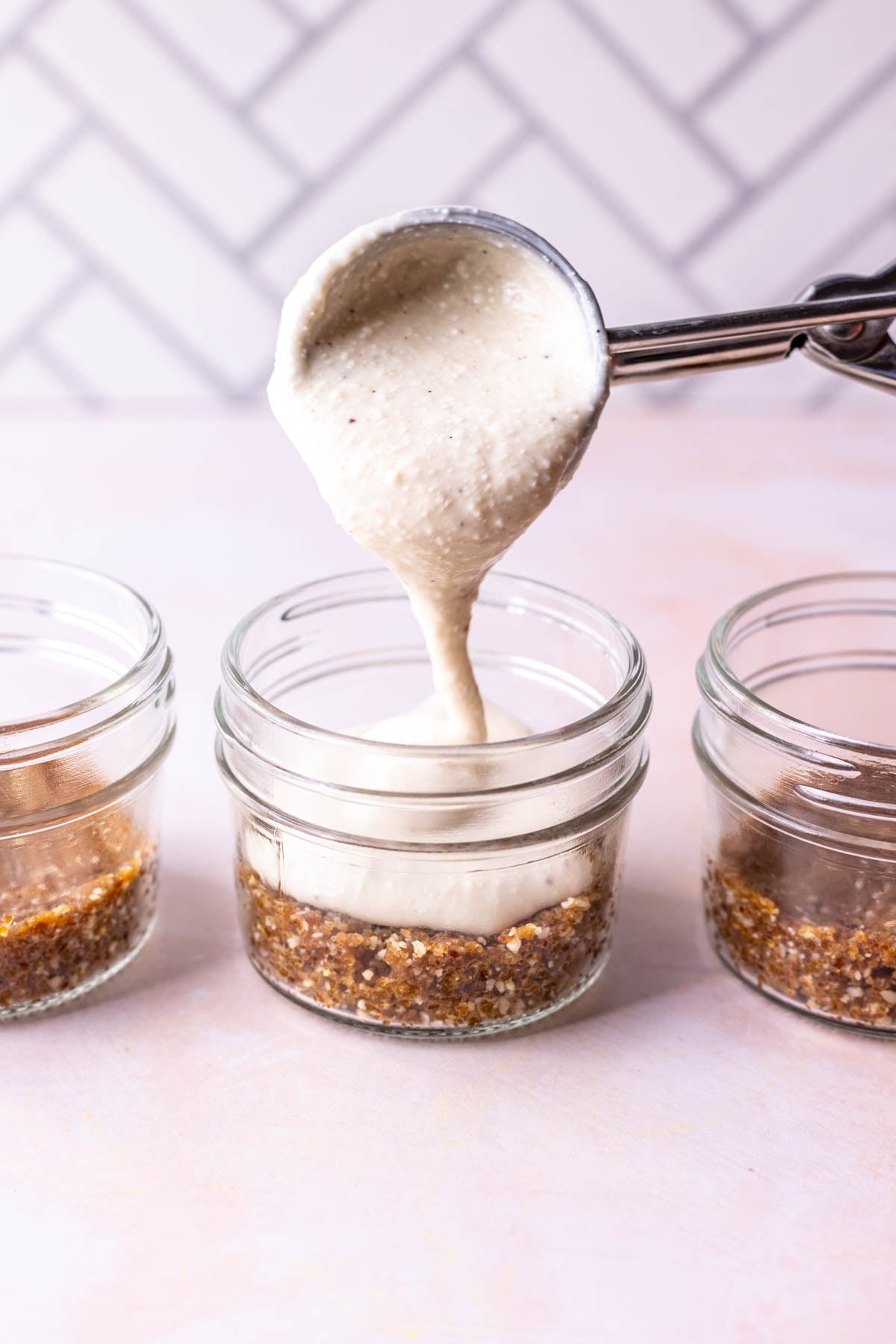 No Bake Vanilla Bean Cheesecake Jars with Cottage Cheese - Lovely Delites
