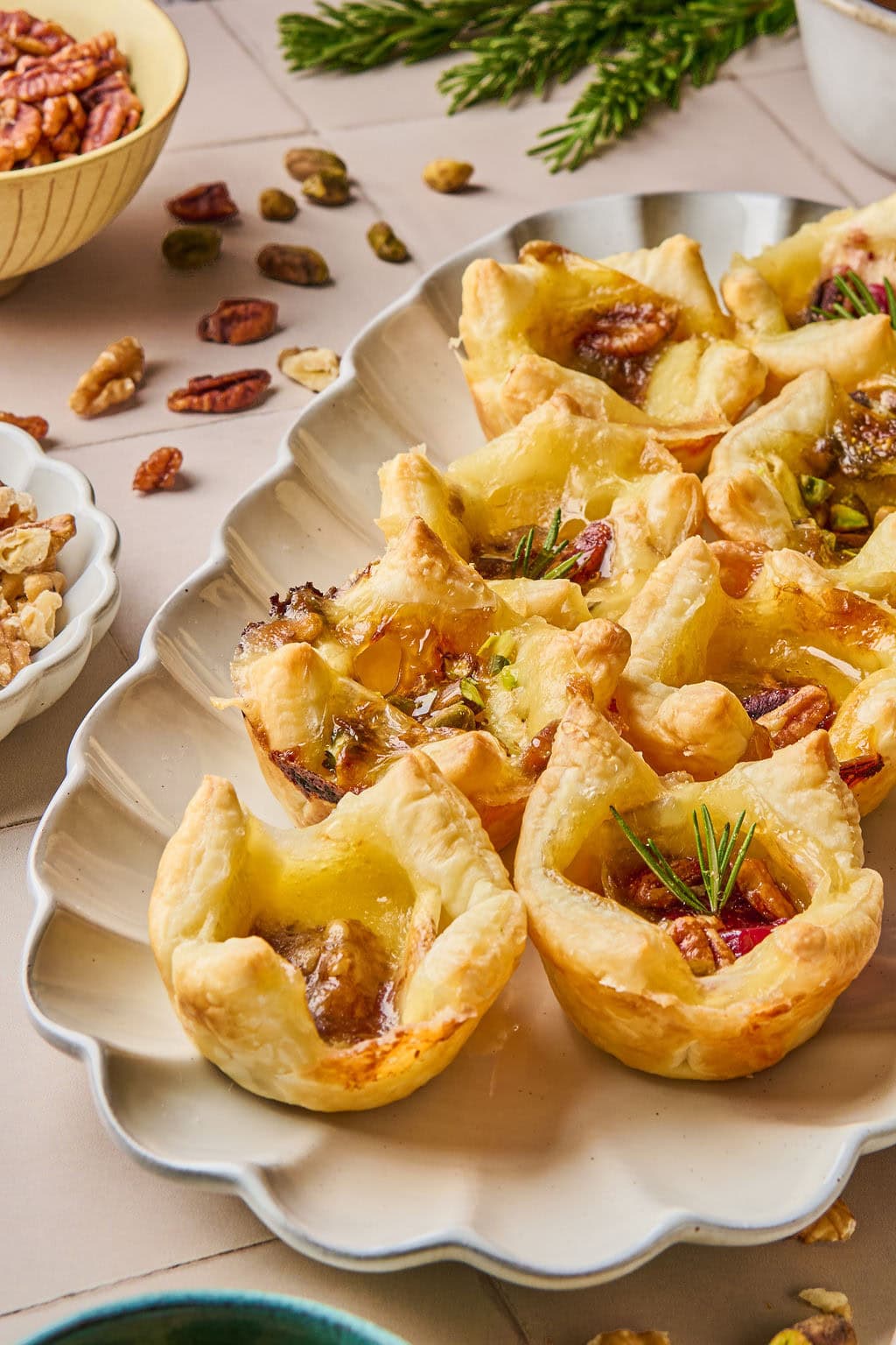 brie puff pastry bites- Made 4 ways - Lovely Delites
