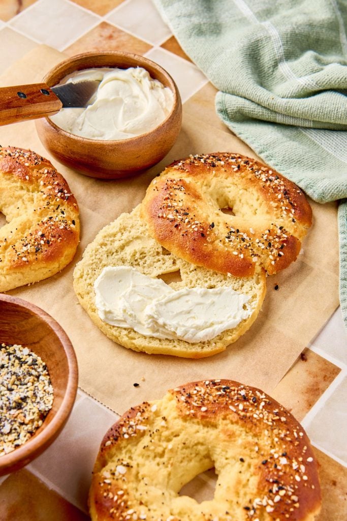 Almond Flour Bagels with Cottage Cheese - Lovely Delites